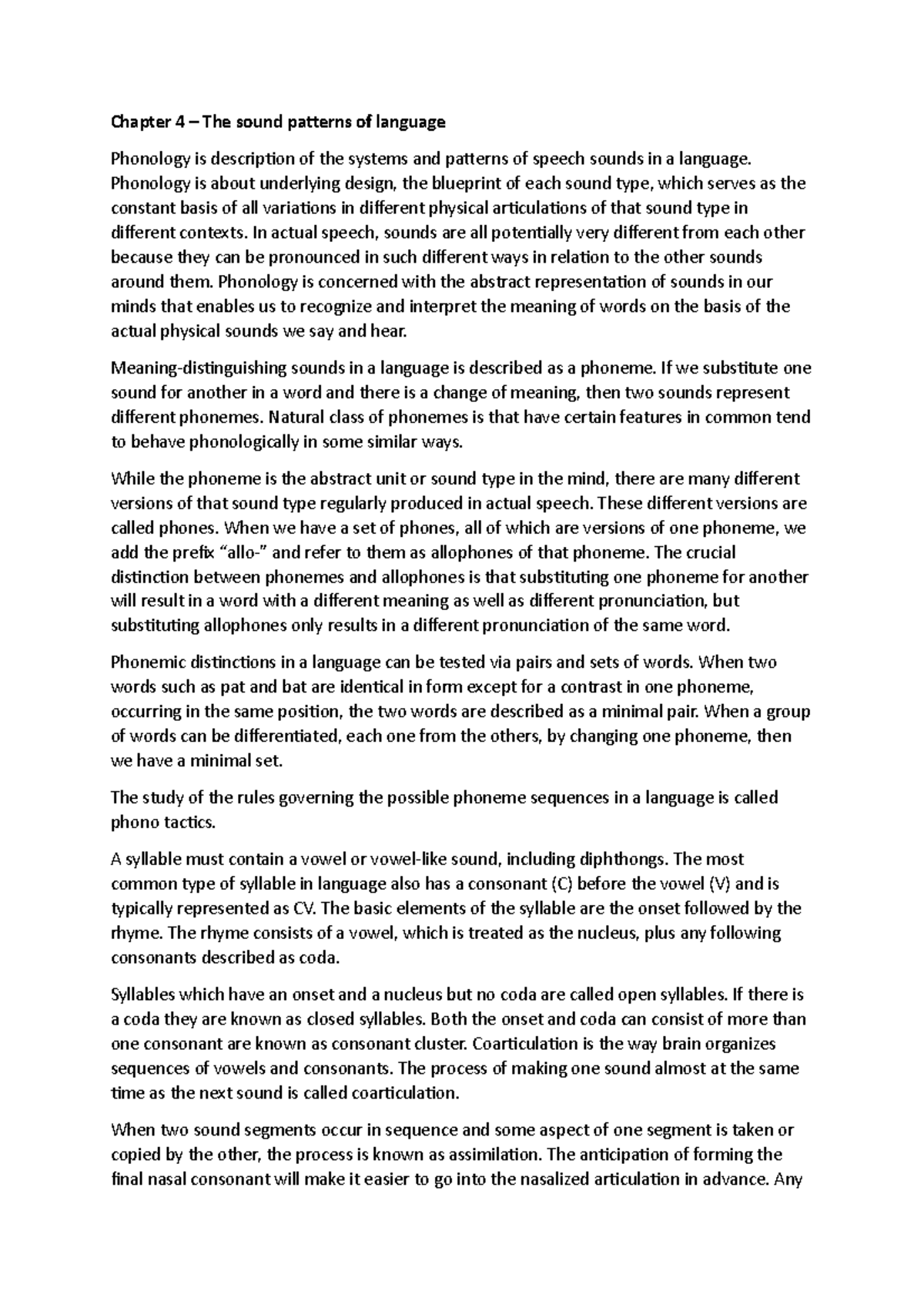 Module 4 - Module 5 - Lecture notes 1-5-6 - Chapter 4 The sound ...