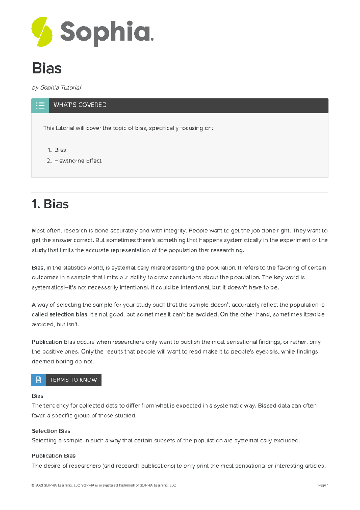 Bias paper - Bias by Sophia Tutorial This tutorial will cover the topic ...