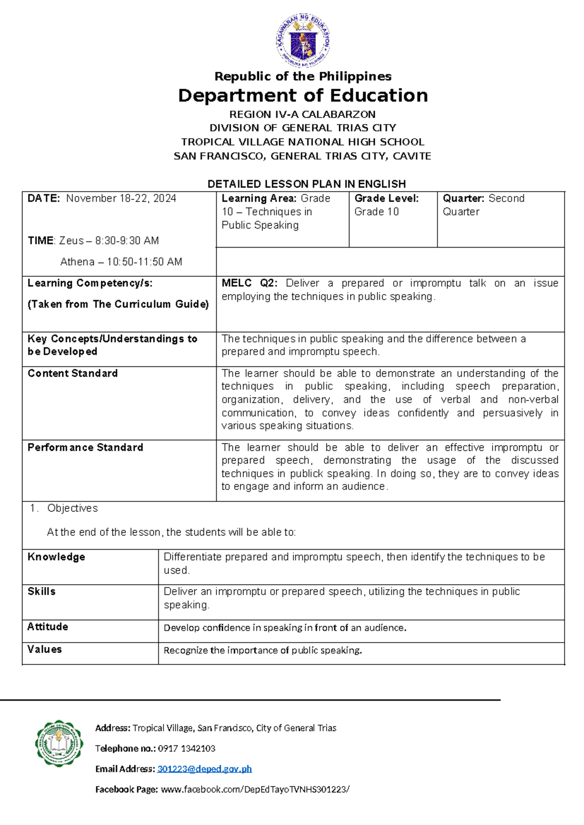 WEEK8- Detailed Lesson PLAN - Department of Education REGION IV-A ...