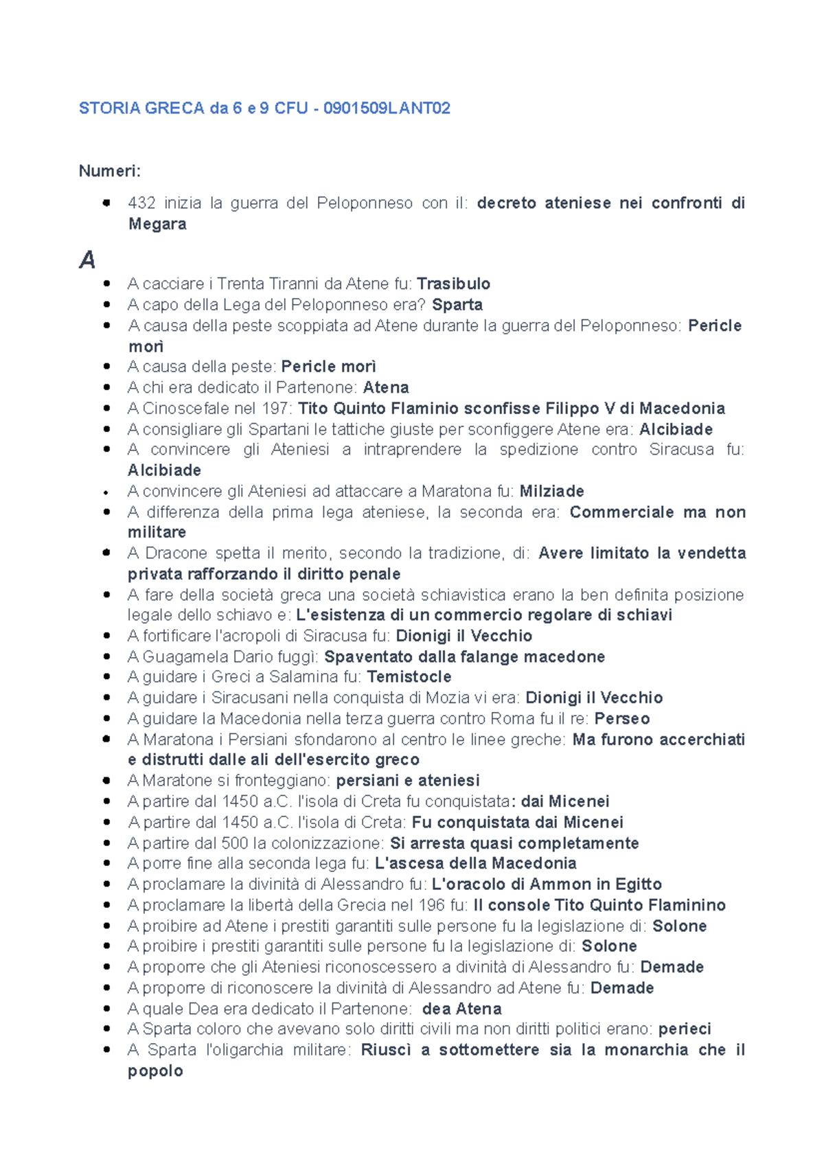 Storia Greca - 0901509 LANT02 - STORIA GRECA da 6 e 9 CFU - 0901509LANT ...