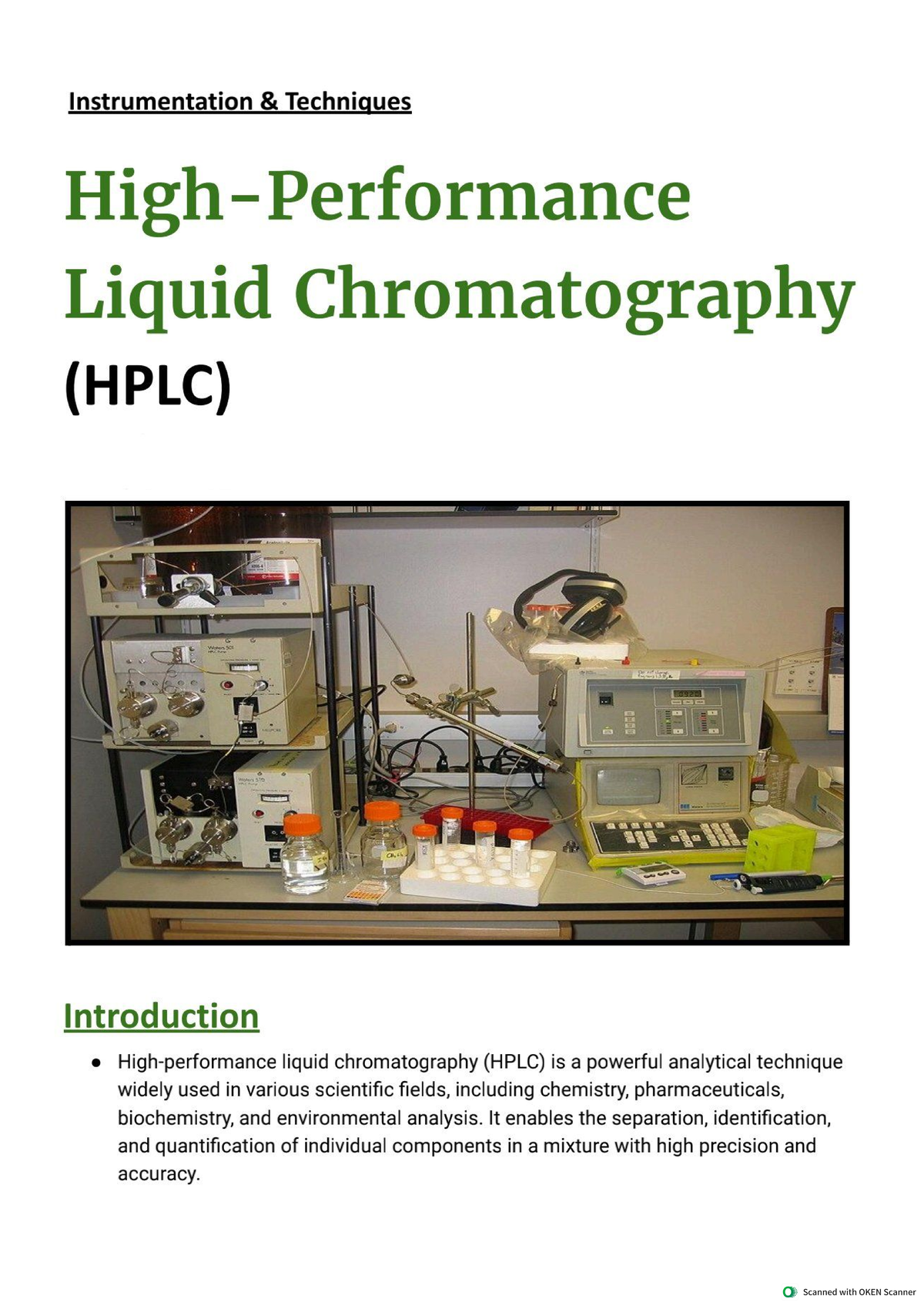 High Performance liquid chromatography - Introduction & Fundamentals of ...