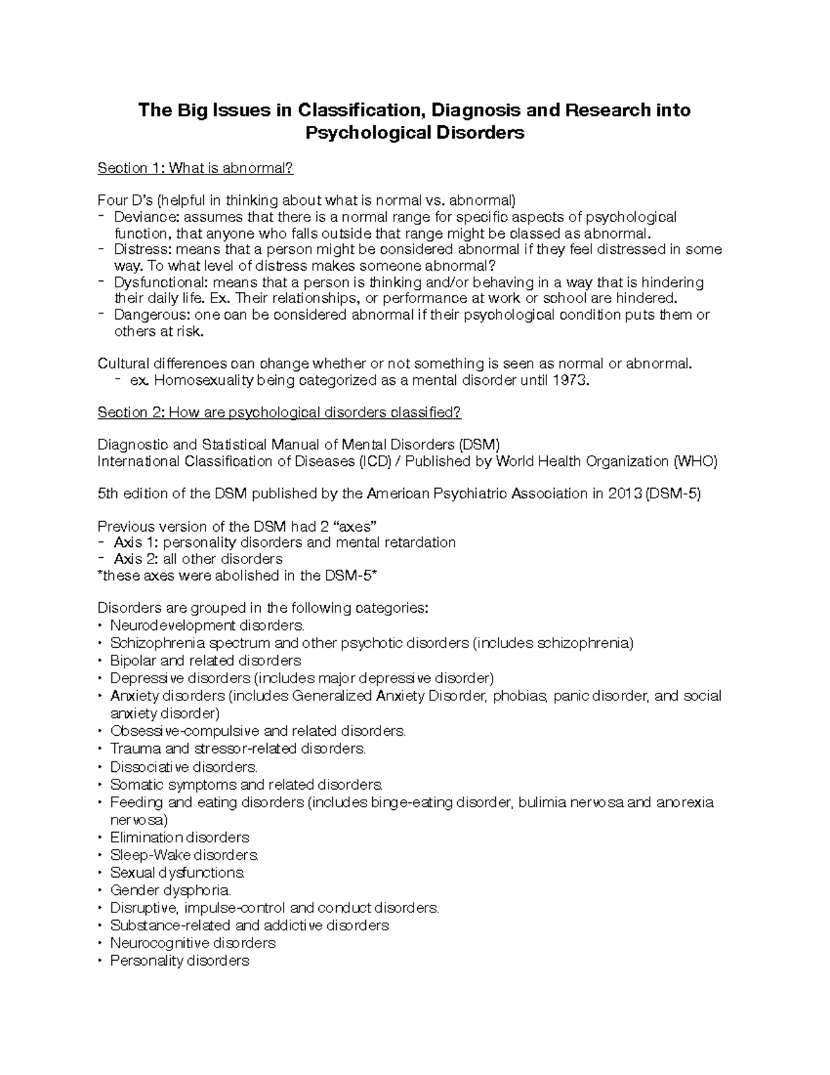 Chapter 1 - UA Abnormal Psychology w/ Andrew Perkins - The Big Issues ...
