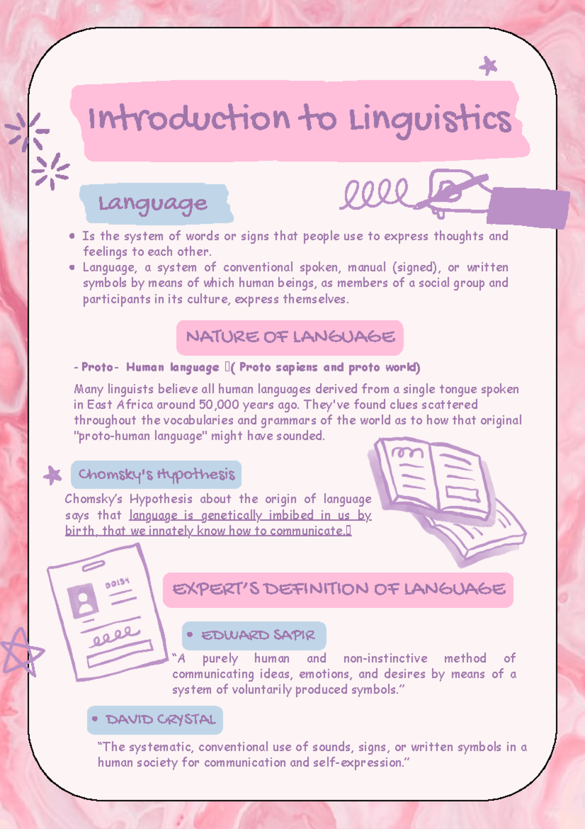 Introduction to linguistics midterm - Is the system of words or signs ...