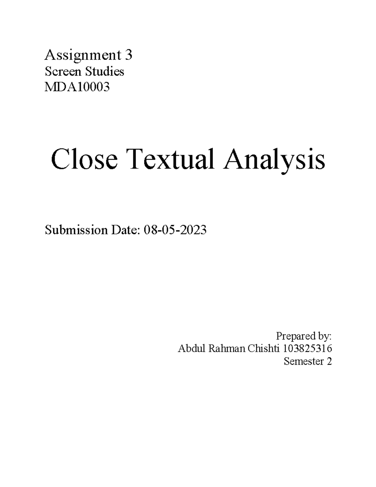 Close textual analysis - This falls under the action/horror genre ...