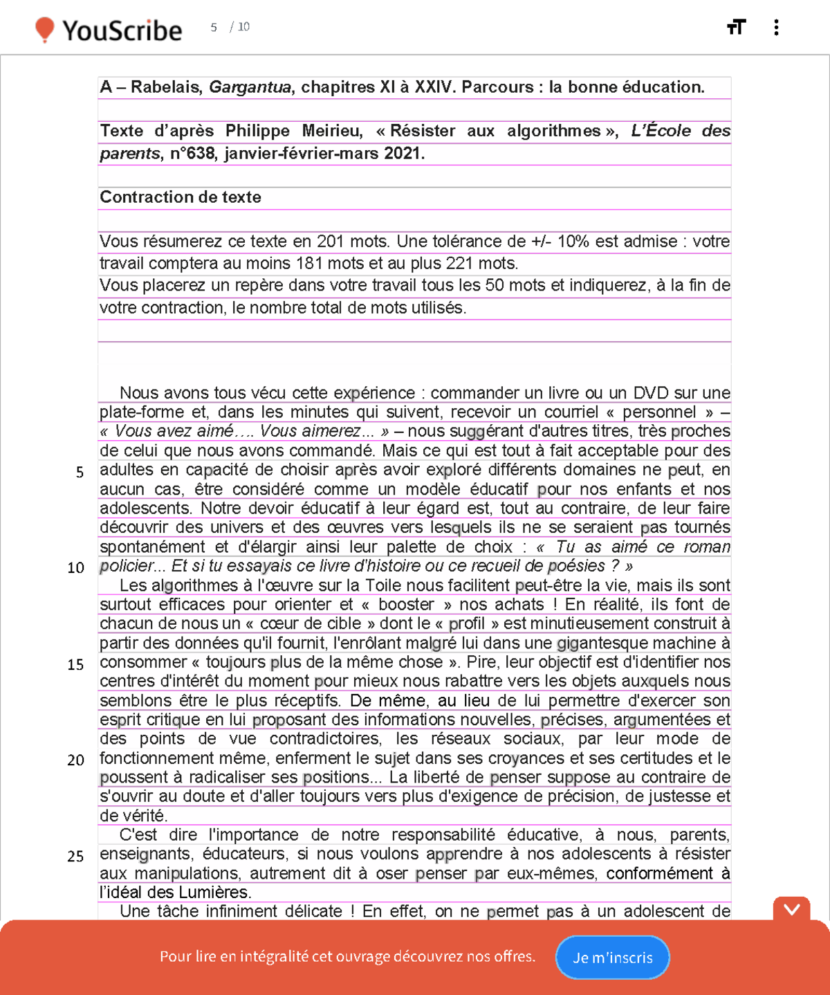Bac Français 2023 sujets séries techno - 5 / 10 5 10 15 20 25 30 A ...