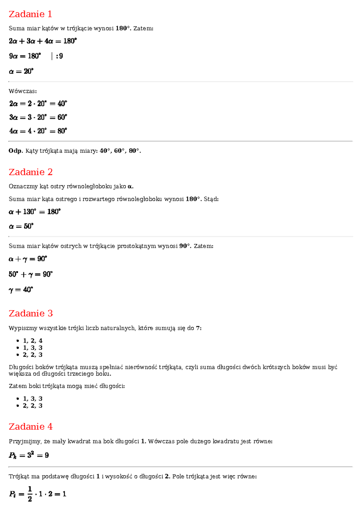 80 - sa asf sad asfda fsaf asf asf asf - Zadanie 1 Suma miar kątów w ...