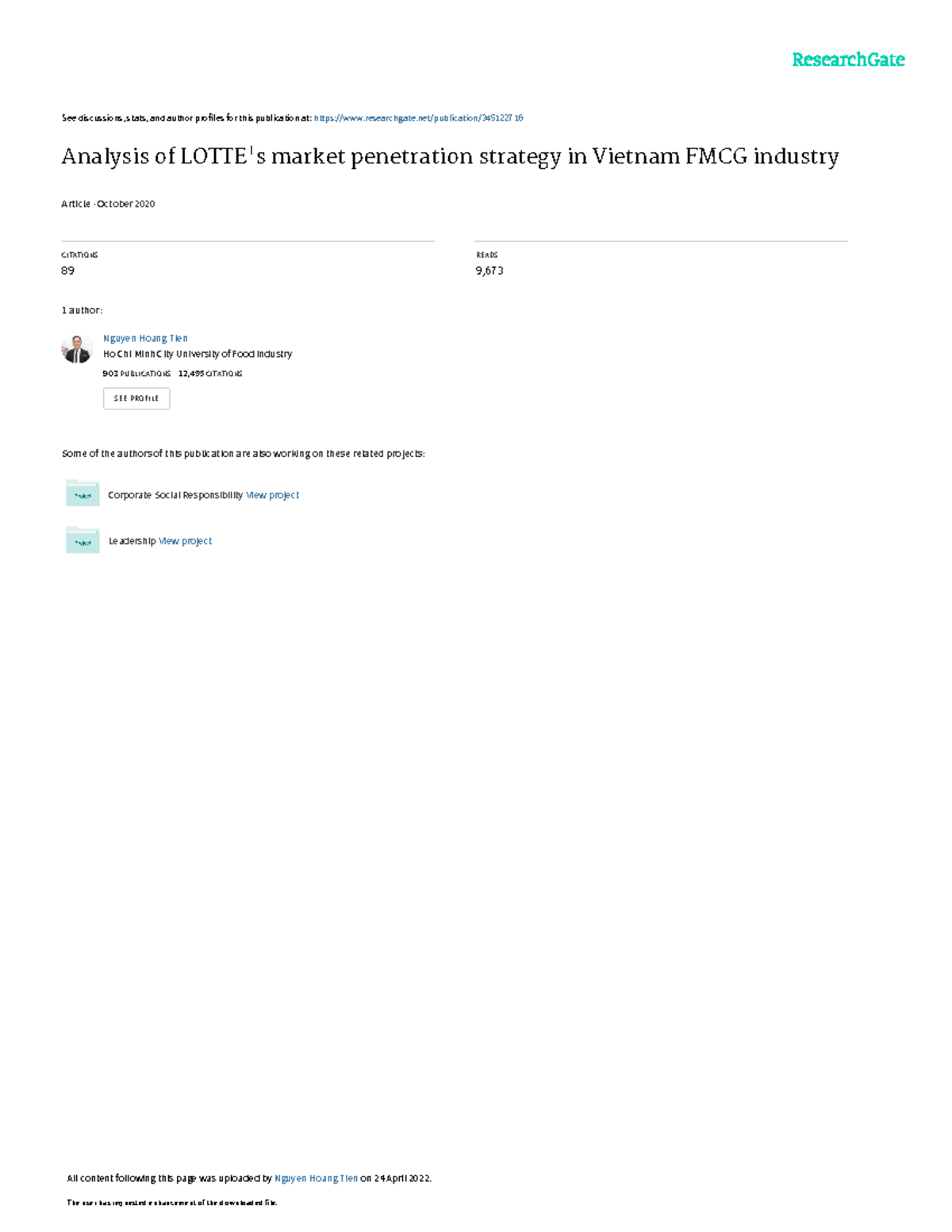 Lotte - See discussions, stats, and author profiles for this publication at: - Studocu