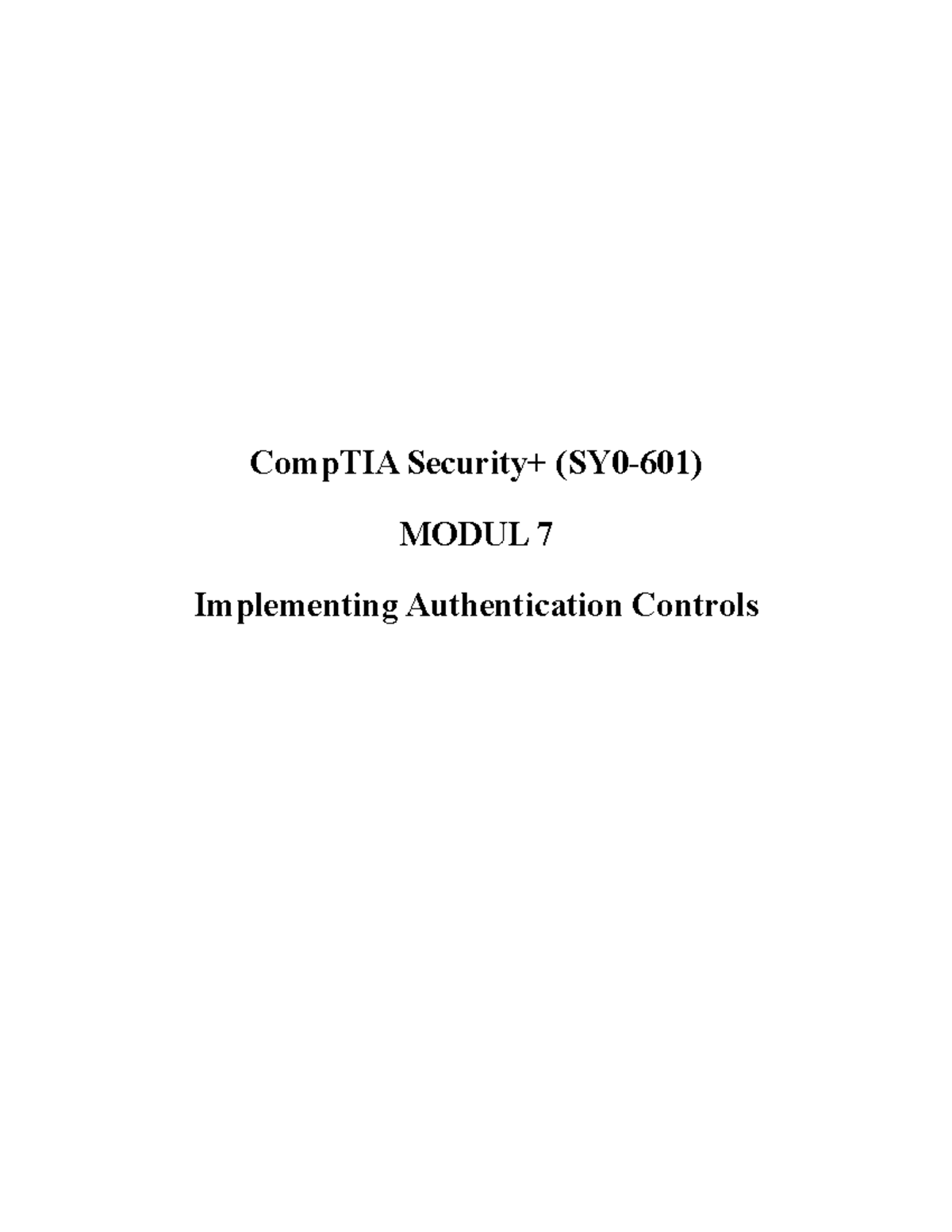 Comp TIA Security-modul 07 - CompTIA Security+ (SY0-601) MODUL 7 Implementing Authentication ...