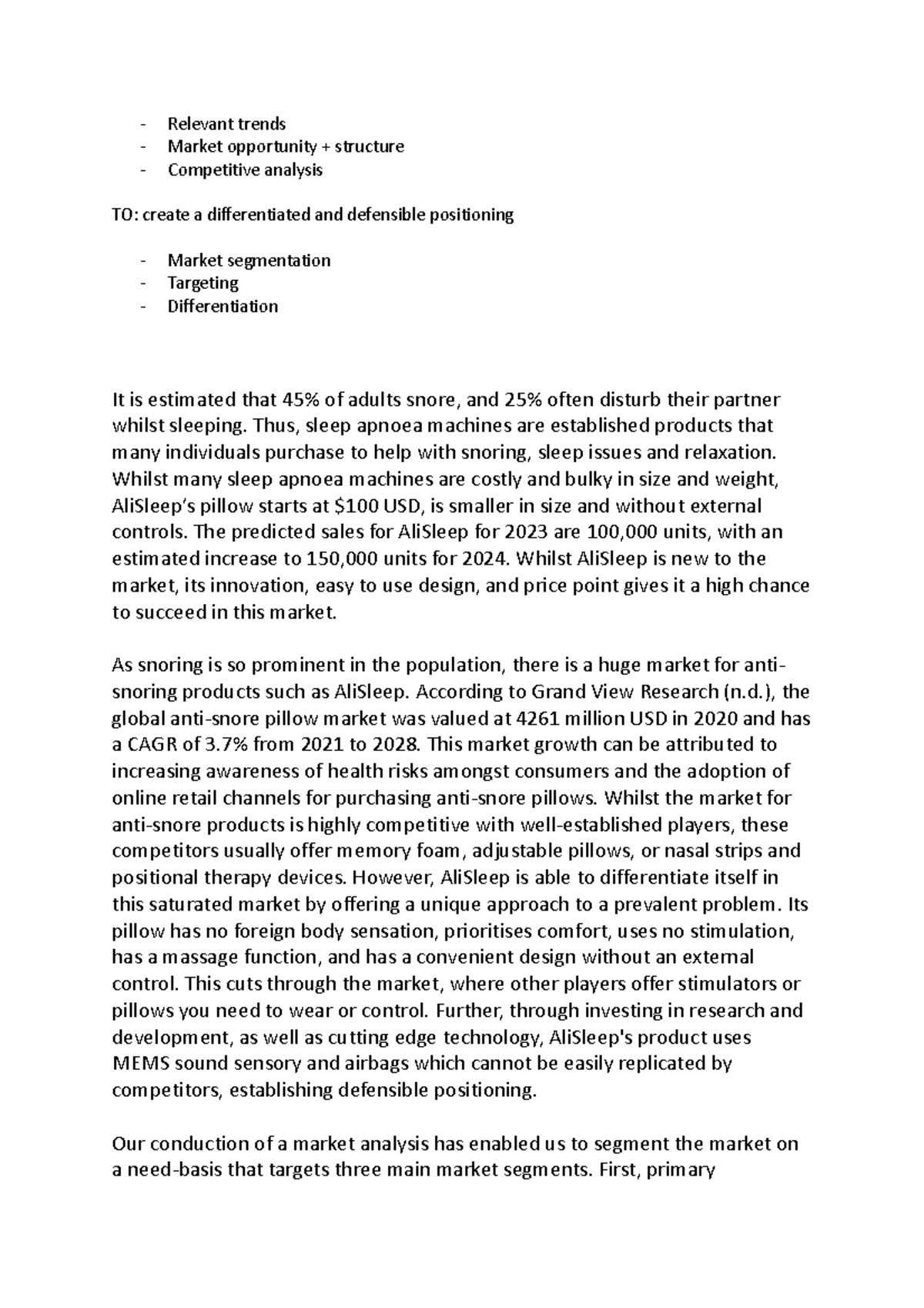 Relevant trends for assignment - Relevant trends - Market opportunity ...