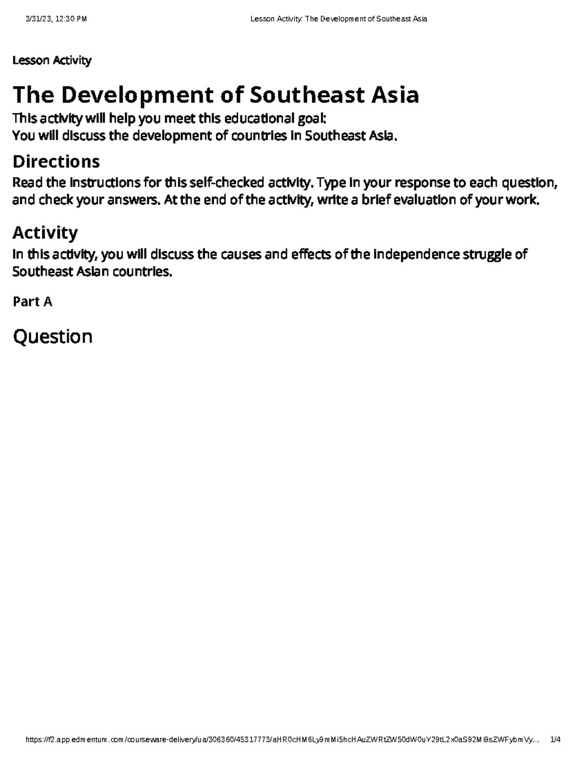 The End of Empires in Asia 2Tutorial - Lesson Activity The Development ...