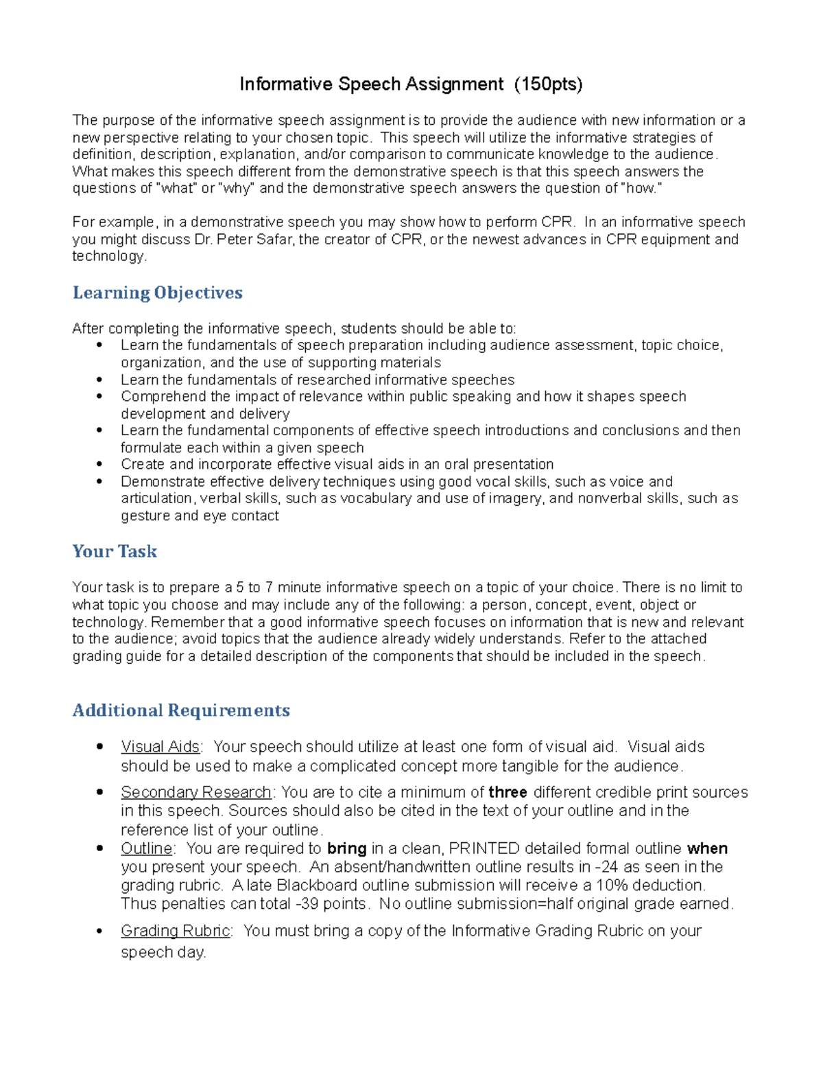 Informative-Speech-Assignment - Informative Speech Assignment (150pts ...