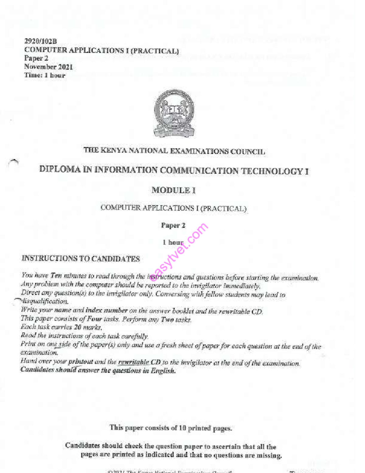 KNEC 2021 Practical - Information Technology - Studocu
