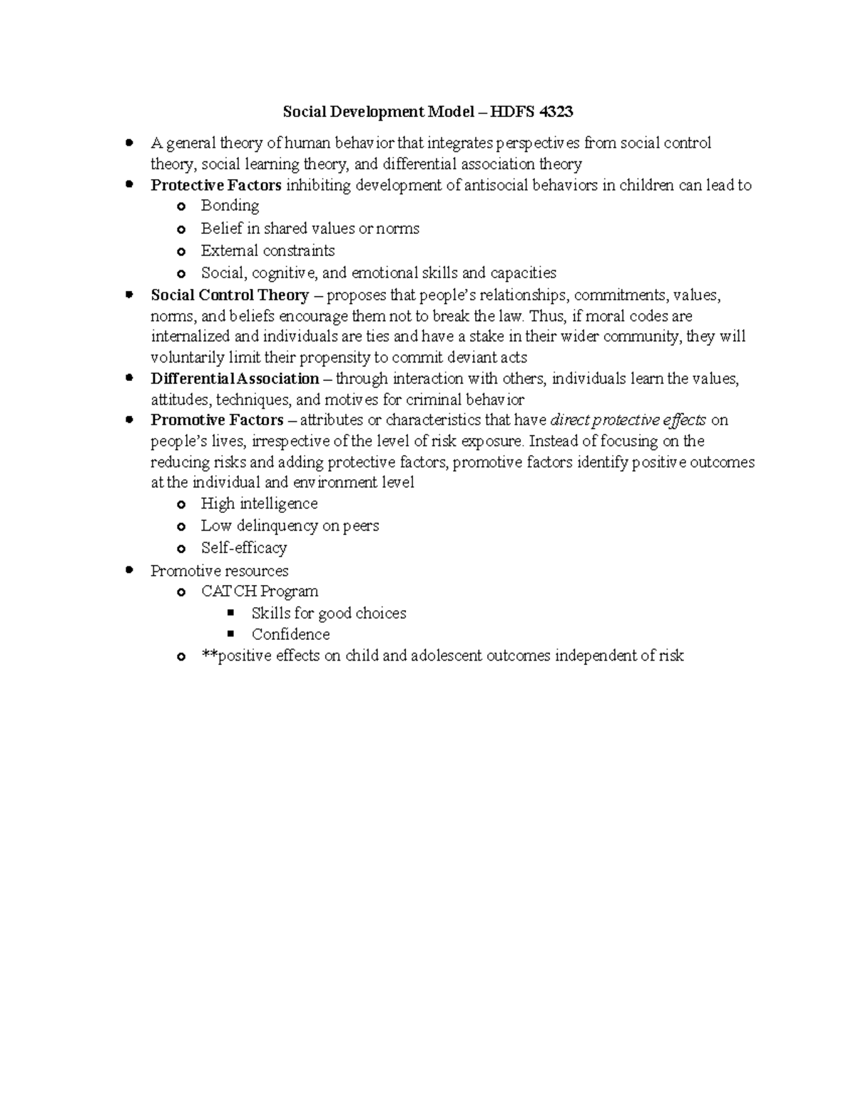 Social Development Model – HDFS 4323 - Social Development Model – HDFS ...