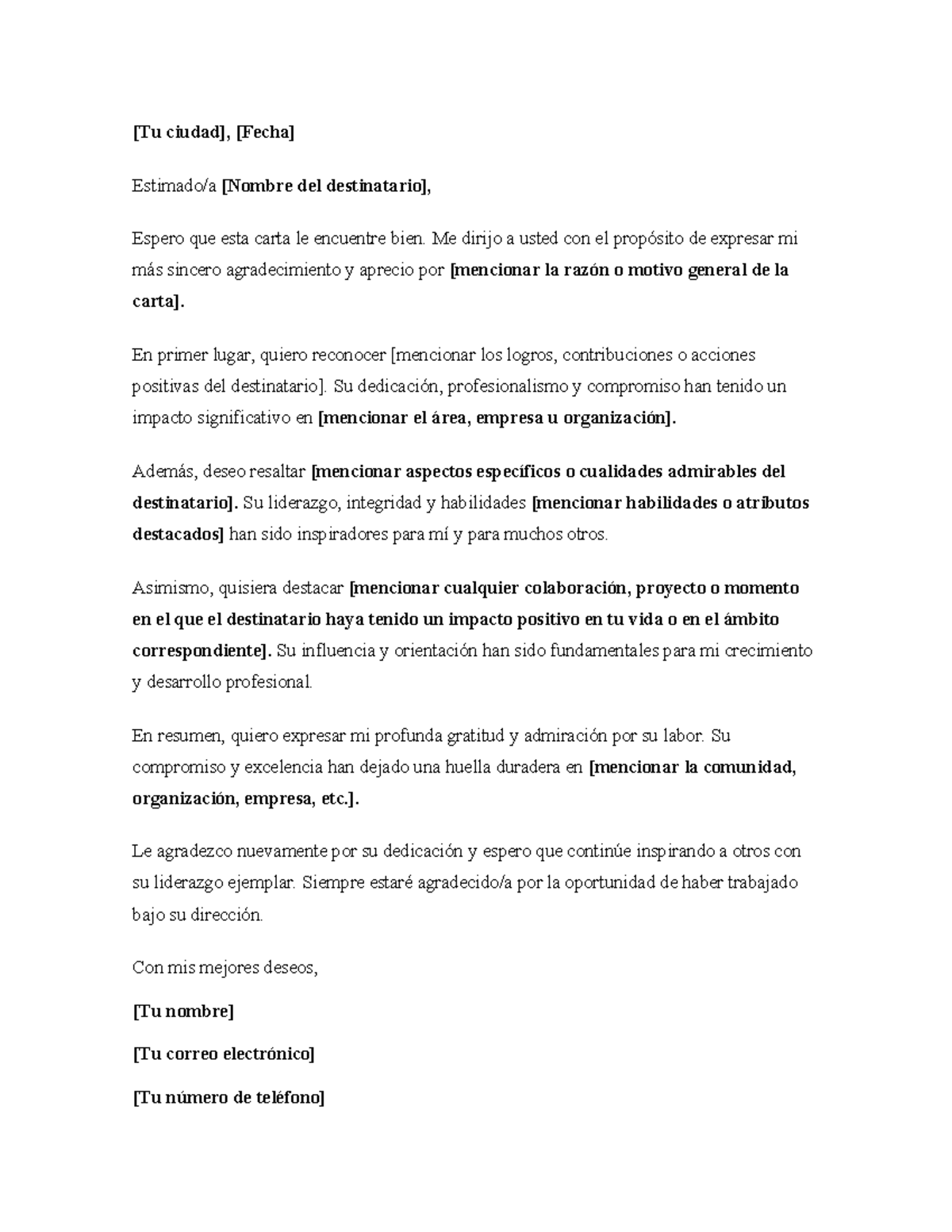 Carta-Formal - carta - [Tu ciudad], [Fecha] Estimado/a [Nombre del ...