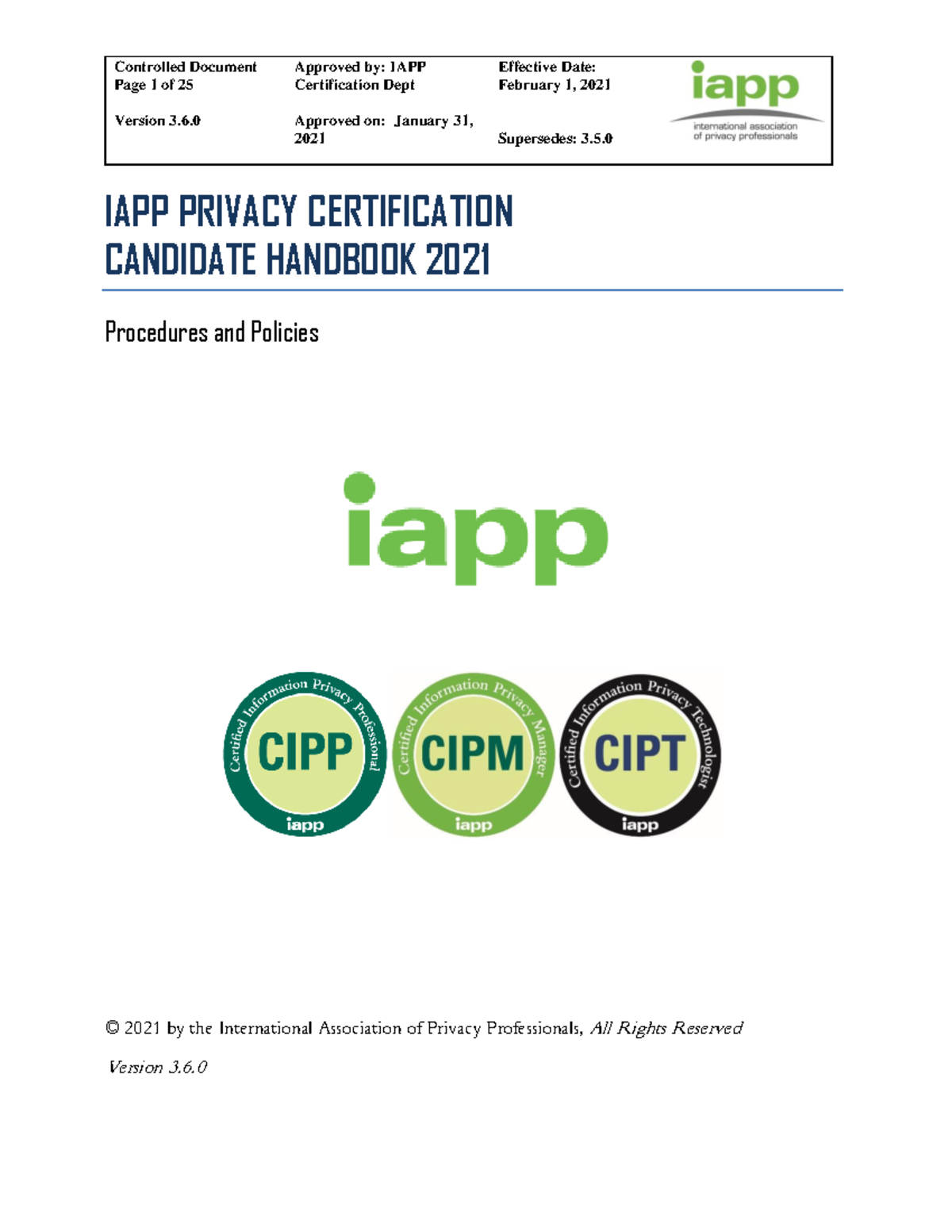 IAPP Privacy Certification Candidate Handbook 3 - Controlled Document ...
