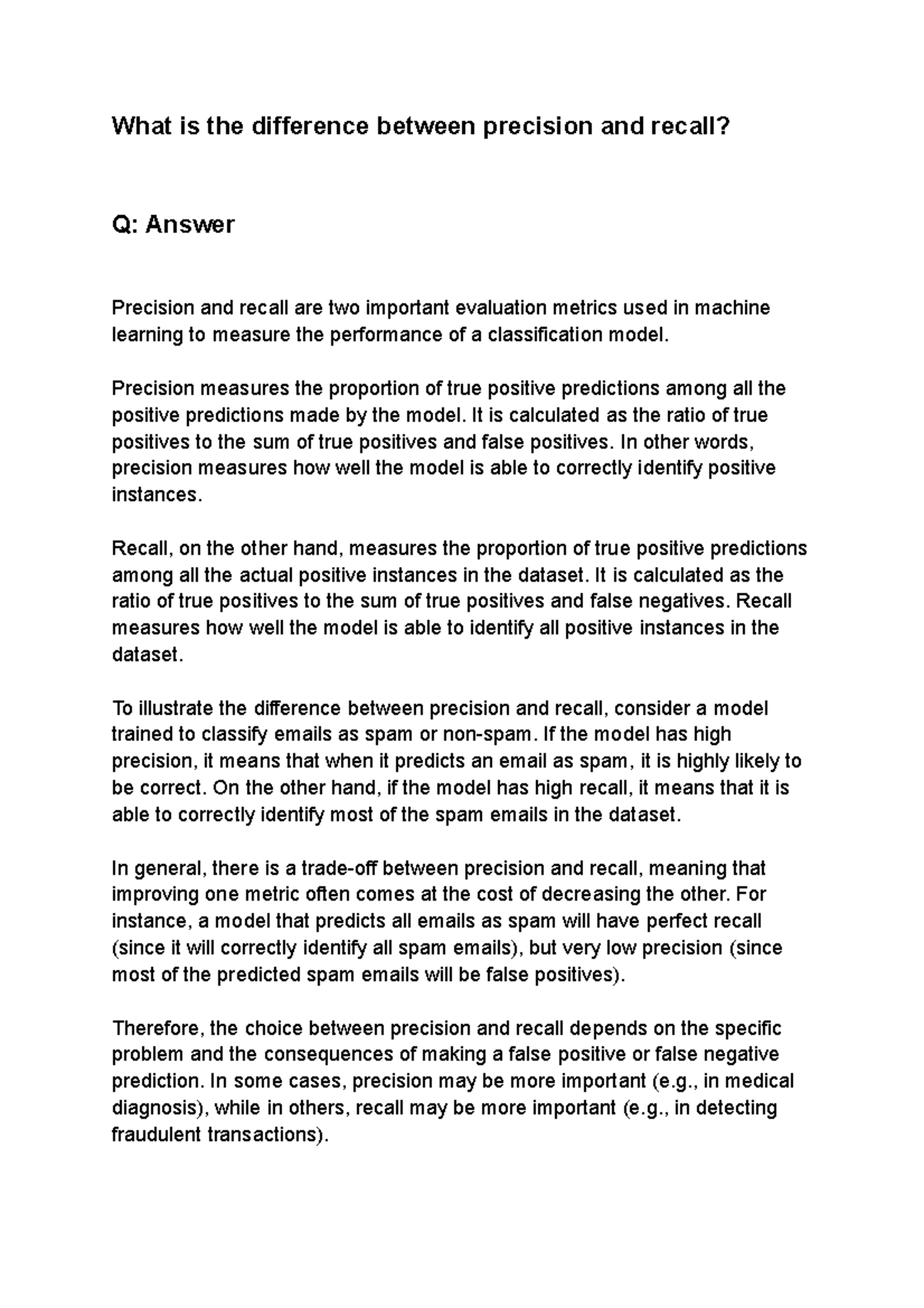 What is the difference between precision and recall - Precision ...