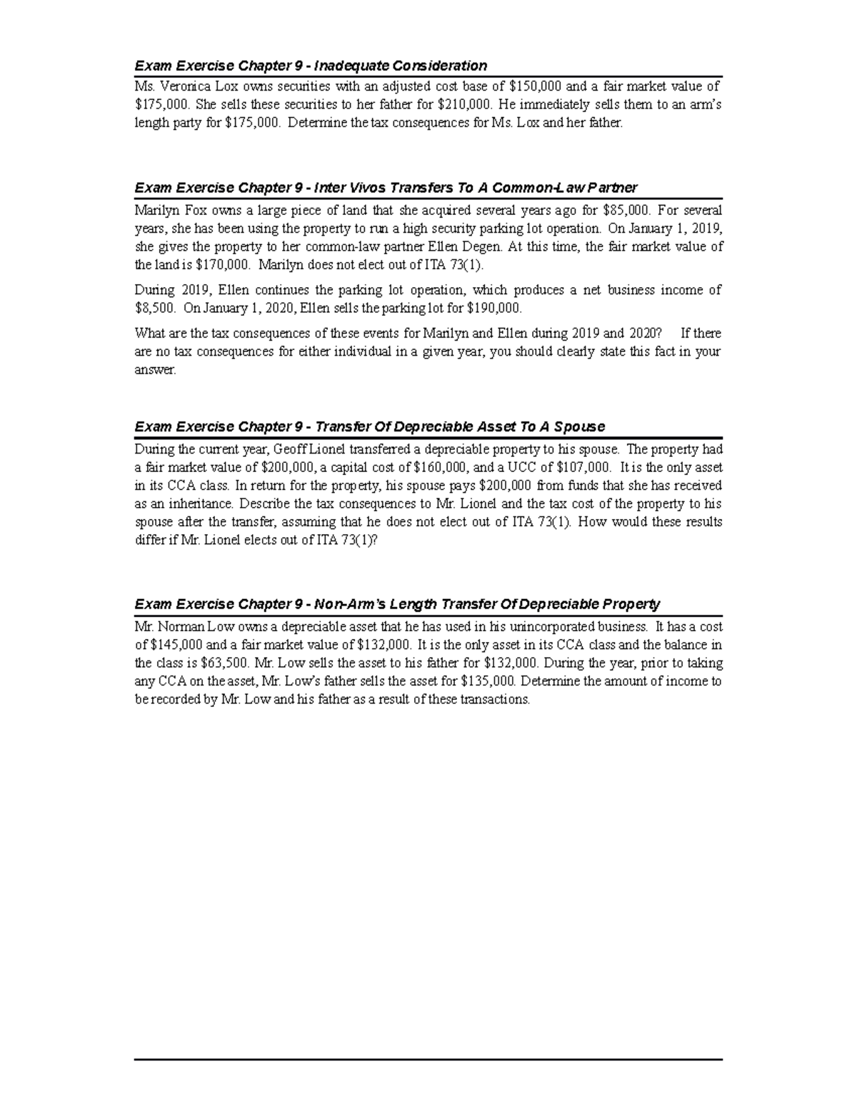 ACCT226 Chapter 9 Exam Exercise #4 - Exam Exercise Chapter 9 ...