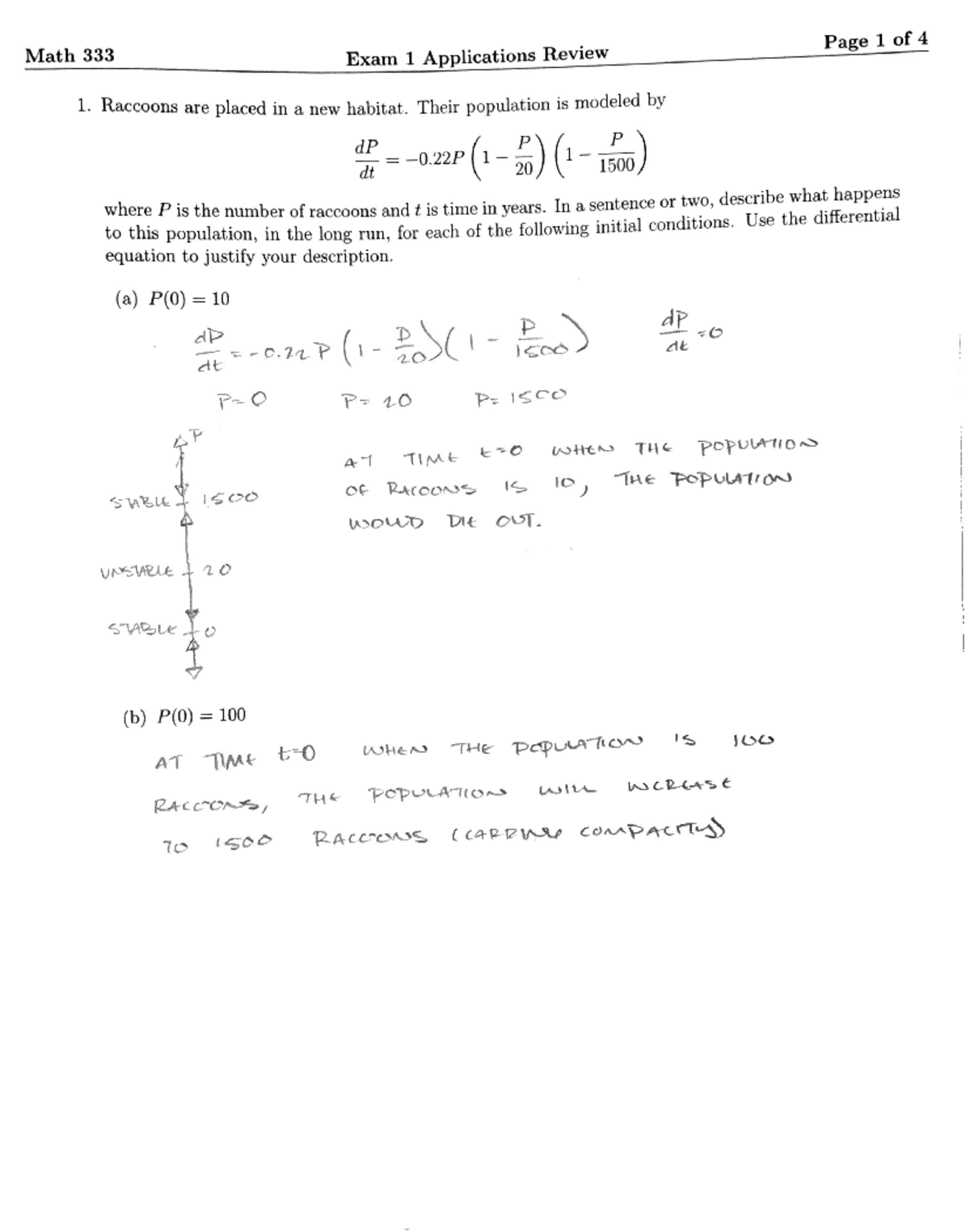 Exam 1 Applicatons Review - MATH 333 - Studocu