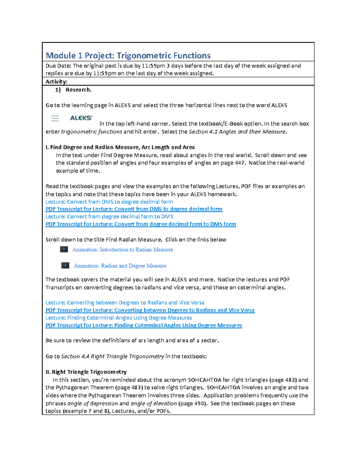 MTH 162 Module 1 Project-1 - Warning: TT: undefined function: 32 Module 1 Project: Trigonometric ...