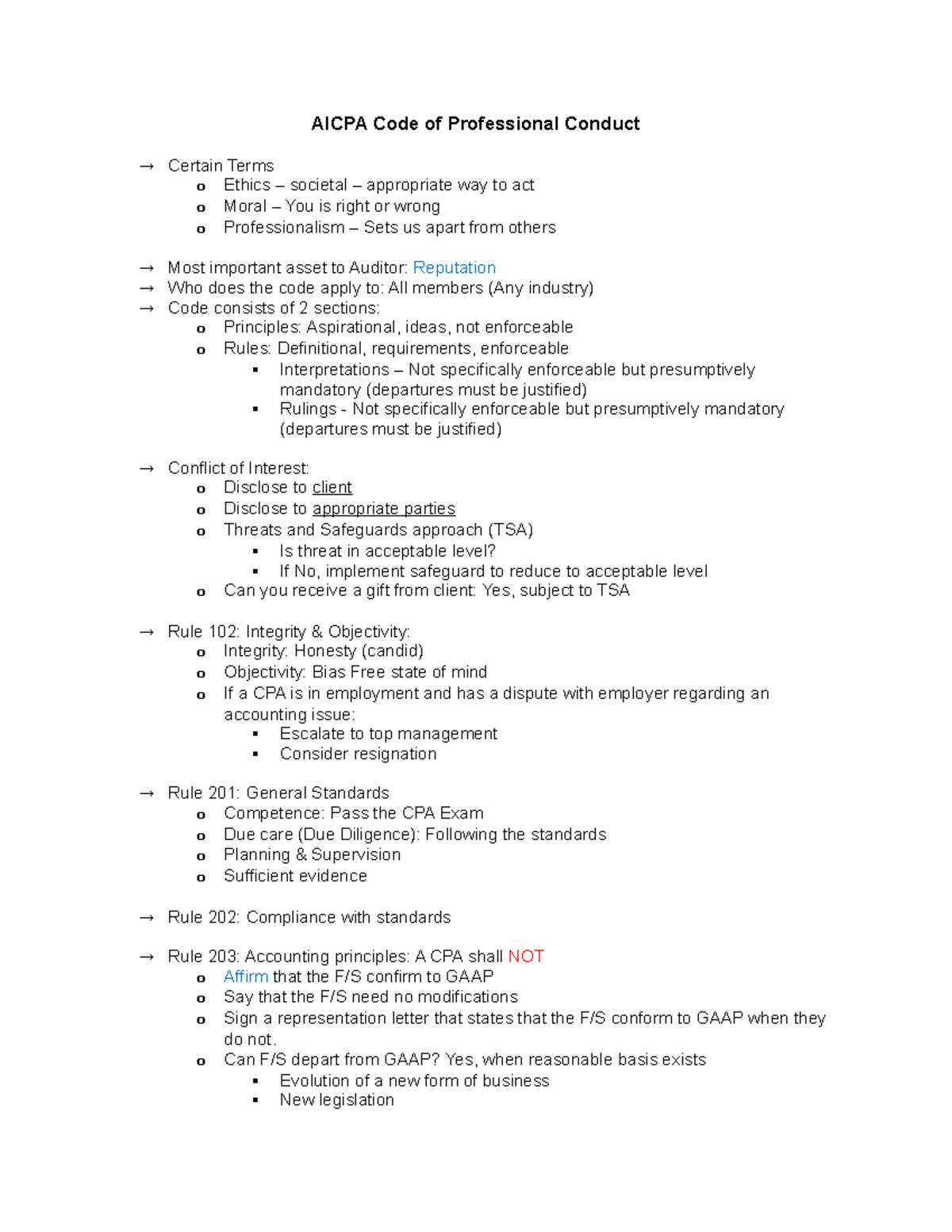 0605 - Audit - AICPA Code of Professional Conduct Certain Terms o ...