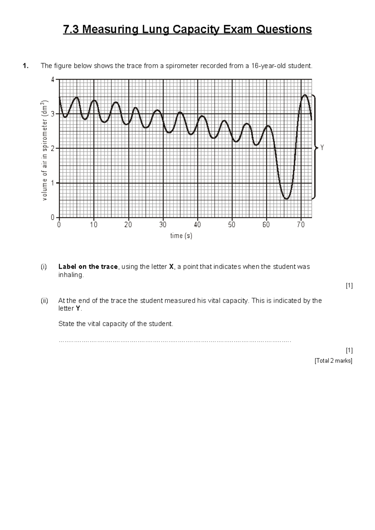 7 - dslnkvlkd - 7 Measuring Lung Capacity Exam Questions The figure ...