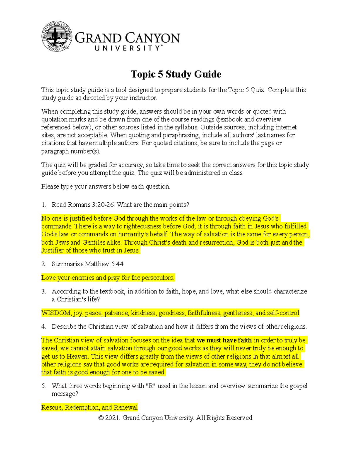 CWV 101 301 RS T5Study Guide - Topic 5 Study Guide This topic study ...