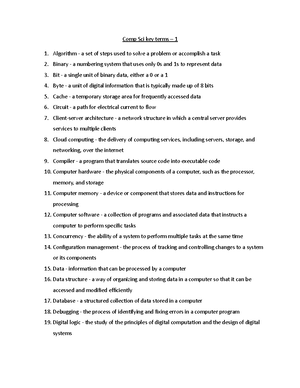 Comp Sci key terms 3 - Studocu