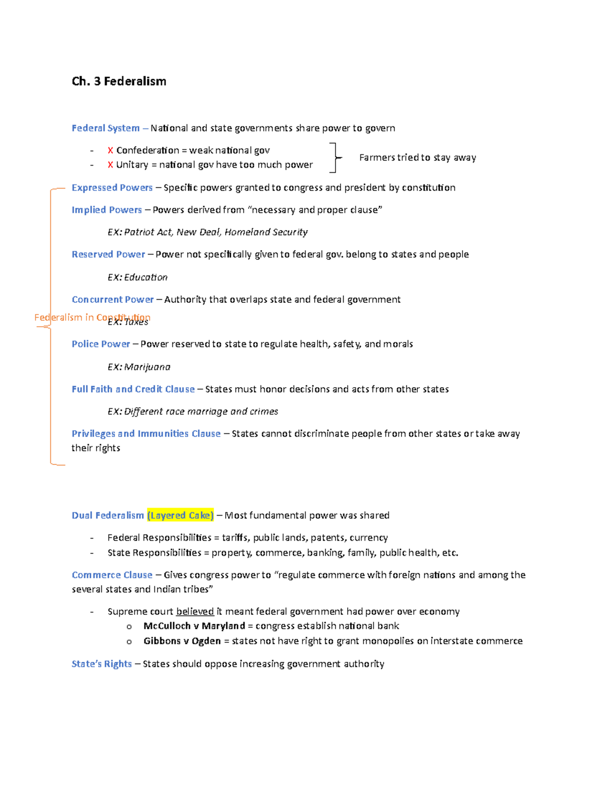 Ch. 3 Federalism - Power point notes and from textbook We the People ...