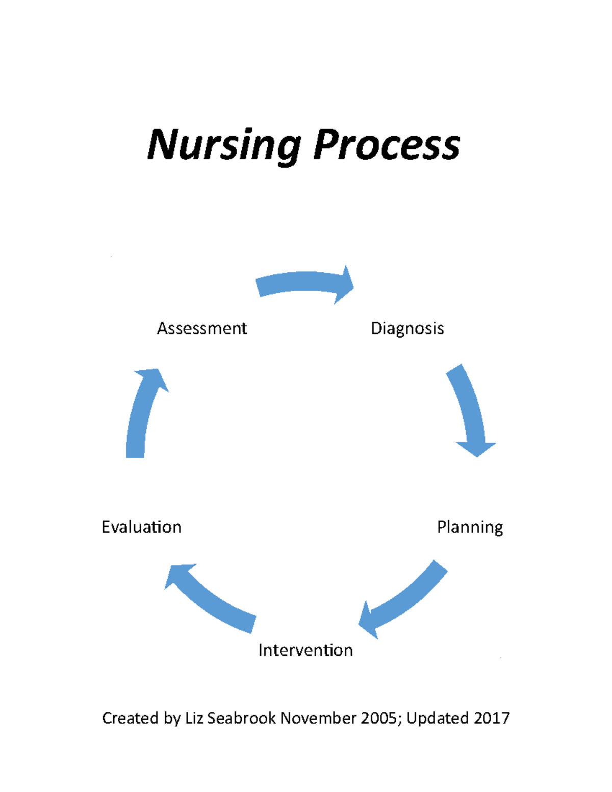 NURS1410 Nursing Process Handout - Nursing Process Created by Liz ...