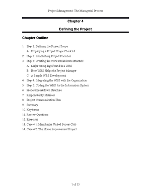 Project Management The Managerial Process Chap 02 Solution Manual - Chapter 2 Organization ...