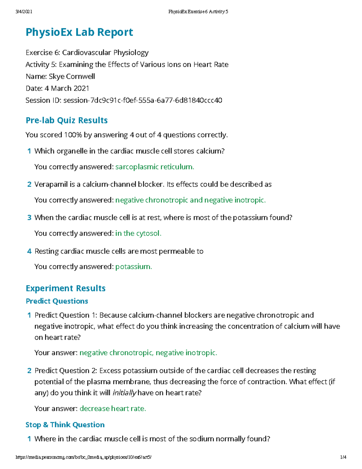 Physio Ex Exercise 6 Activity 5 - PhysioEx Lab Report Exercise 6 ...