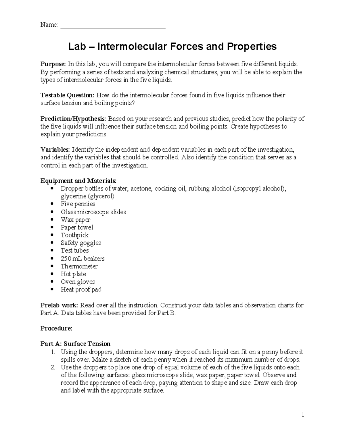 Lab - Intermolecular Forces and Properties-1 - Name ...