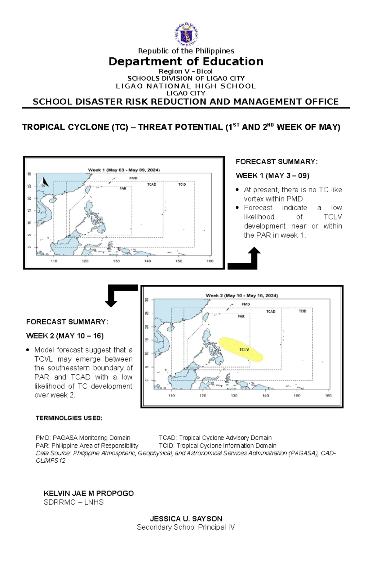 Tropical Cyclone - report - Republic of the Philippines Department of ...