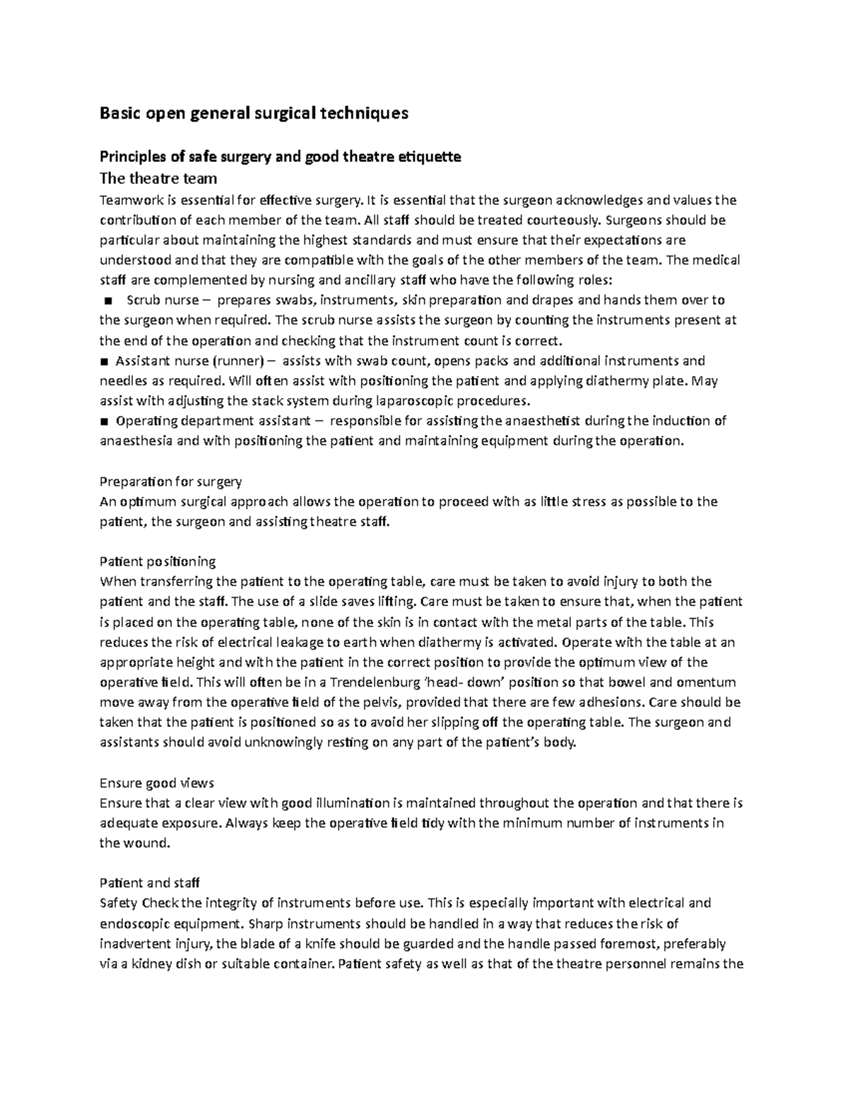 Basic open general surgical techniques - Basic open general surgical ...