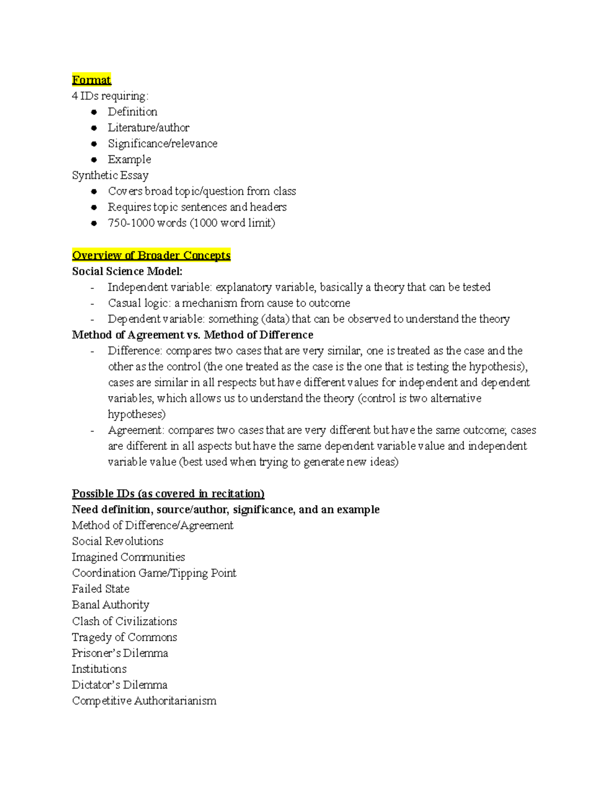 CPS Midterm Study Guide - Format 4 IDs requiring: Definition Example ...