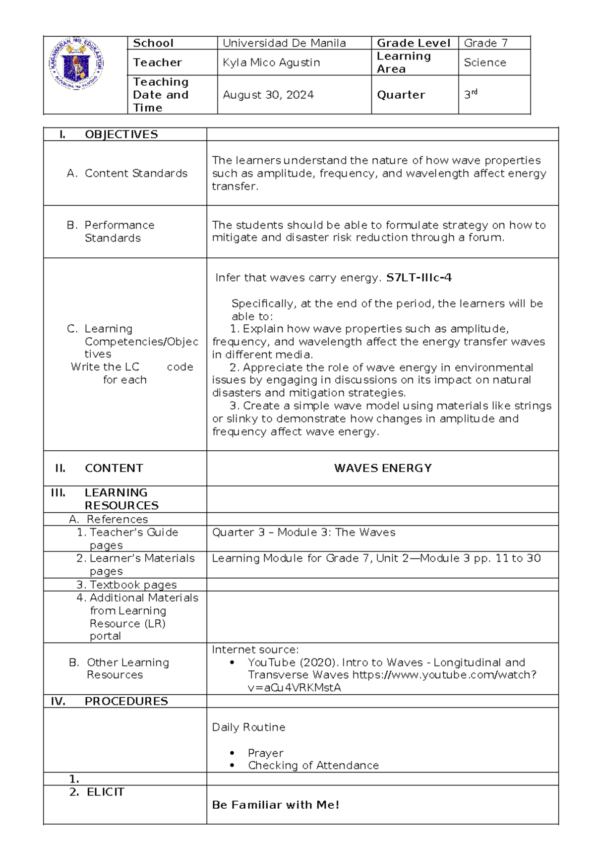 Lesson Plan 5graft (Auto Recovered) - School Universidad De Manila ...