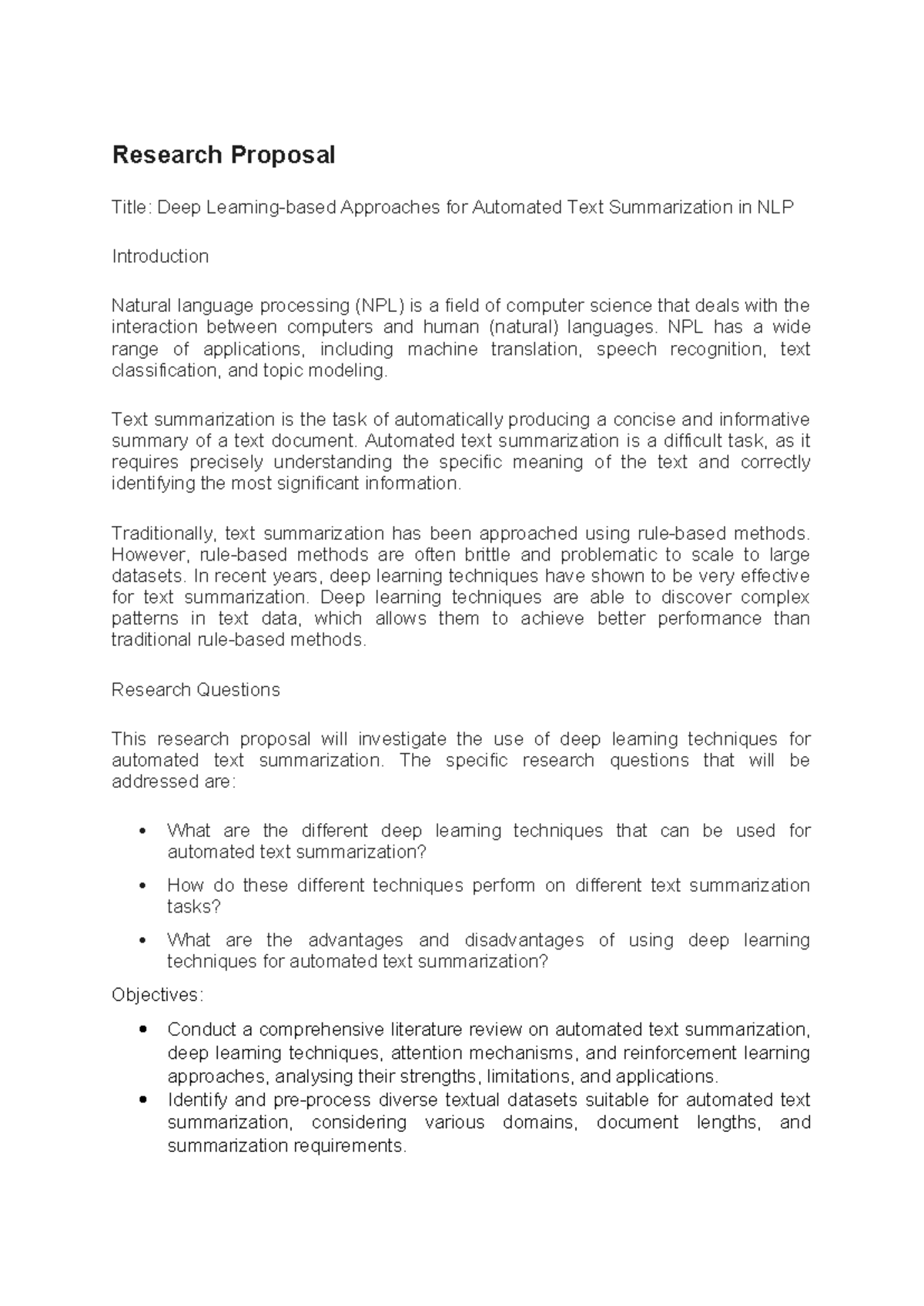 Deep Learning Based Approaches For Automated Text Summarization In Nlp