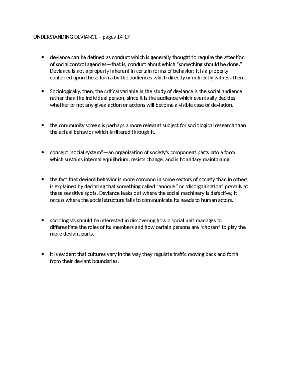 Understanding dev. book notes - UNDERSTANDING DEVIANCE – pages 14 ...