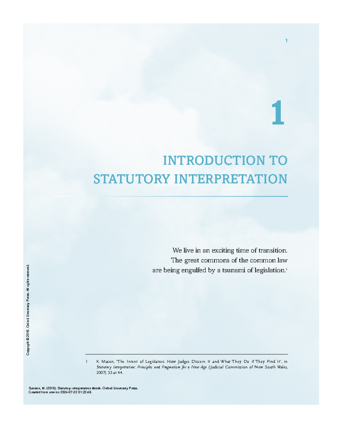 Statutory Interpretation e Book - (Table of Contents) - 1 1 ...