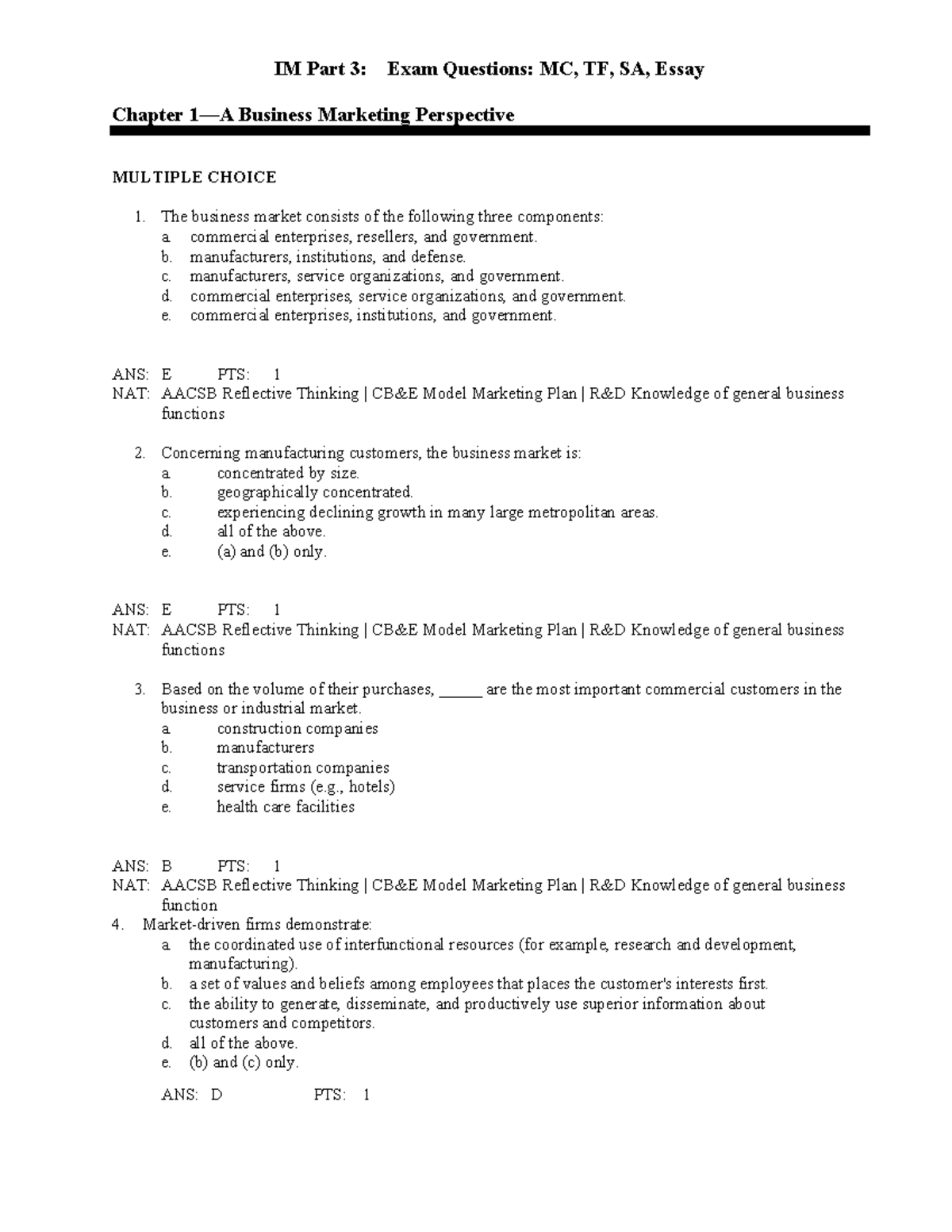 Test Bank-4MD31 - Practice questions, chapter 1 - IM Part 3: Exam ...