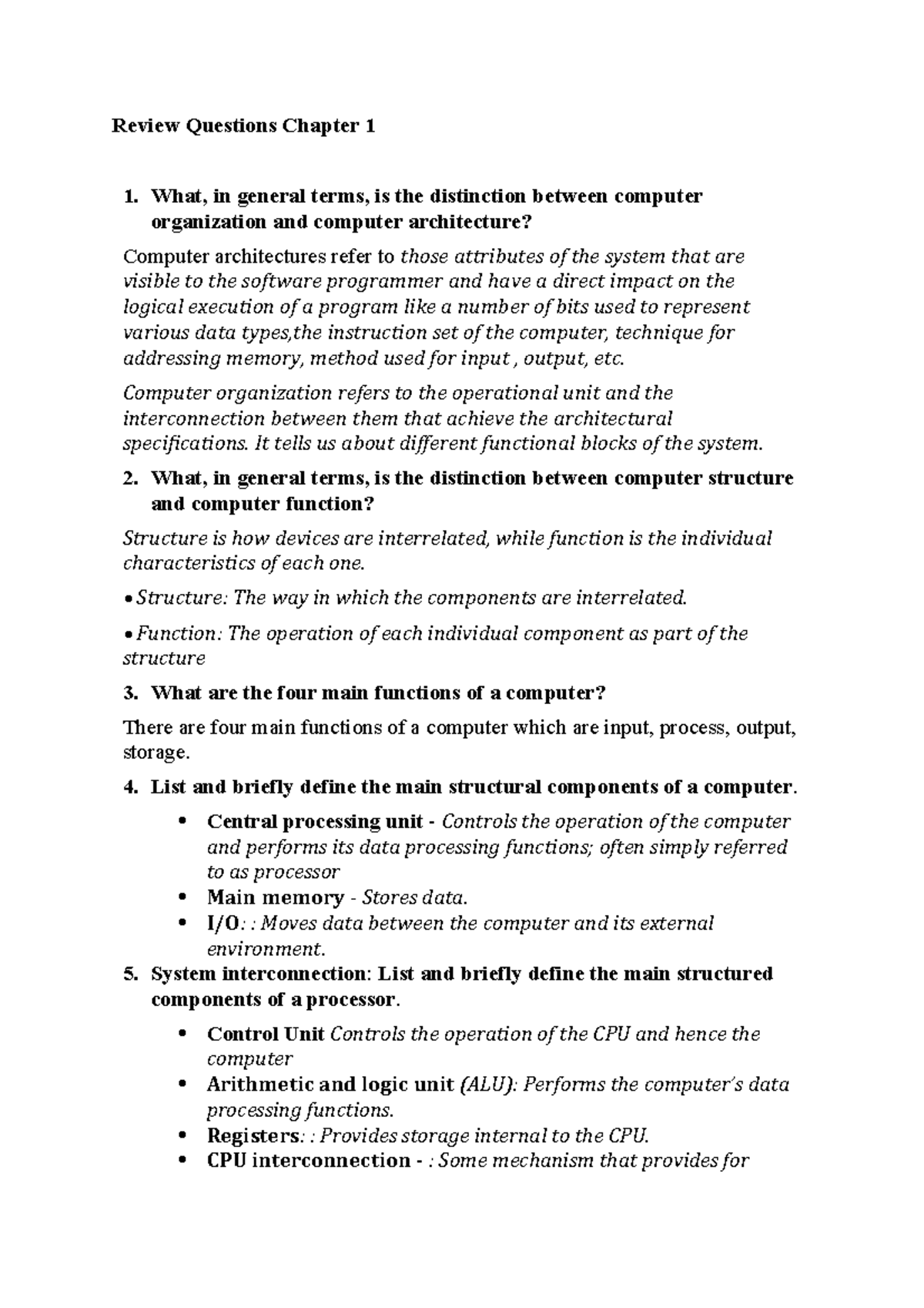 Review questions chapter 1 1 - Review Questions Chapter 1 What, in ...