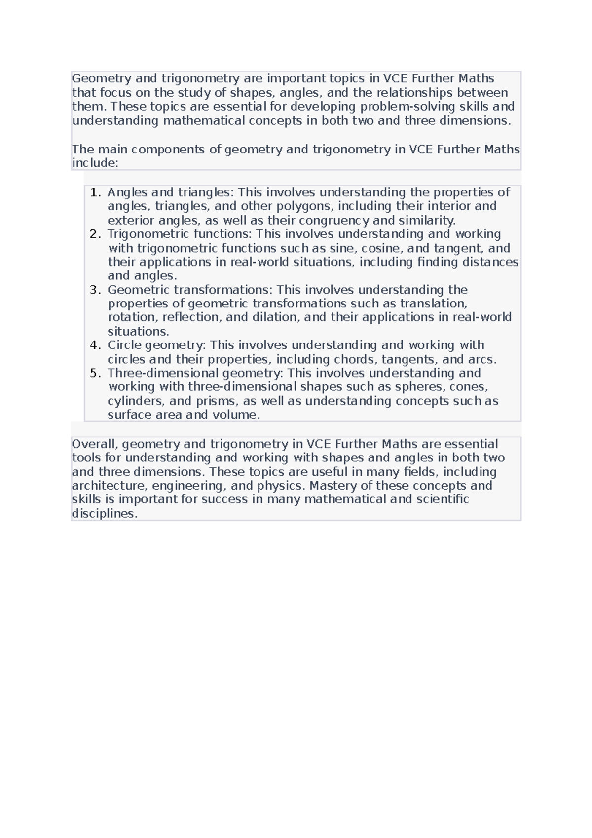 Geo and trig - summary of geometry and trigonometry for further maths ...
