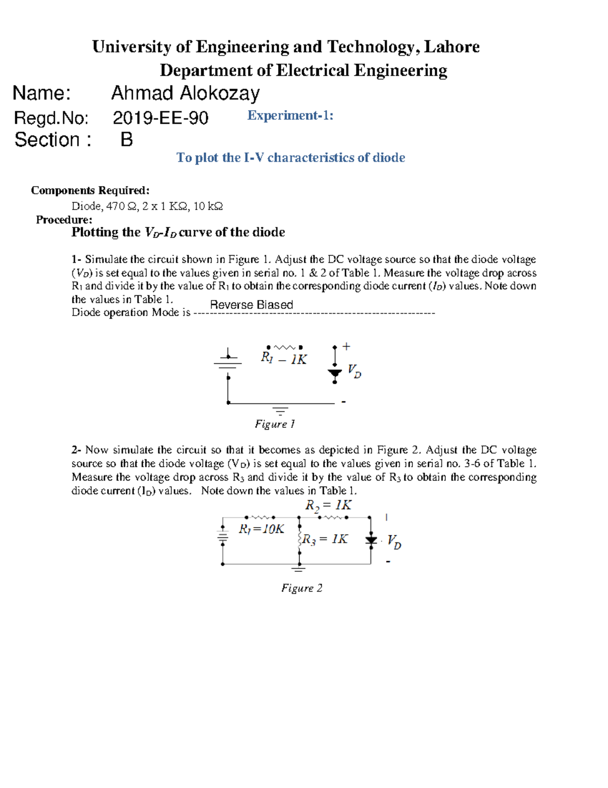 ODL Experiment 1 - Semiconductor lab - Warning: TT: undefined function ...