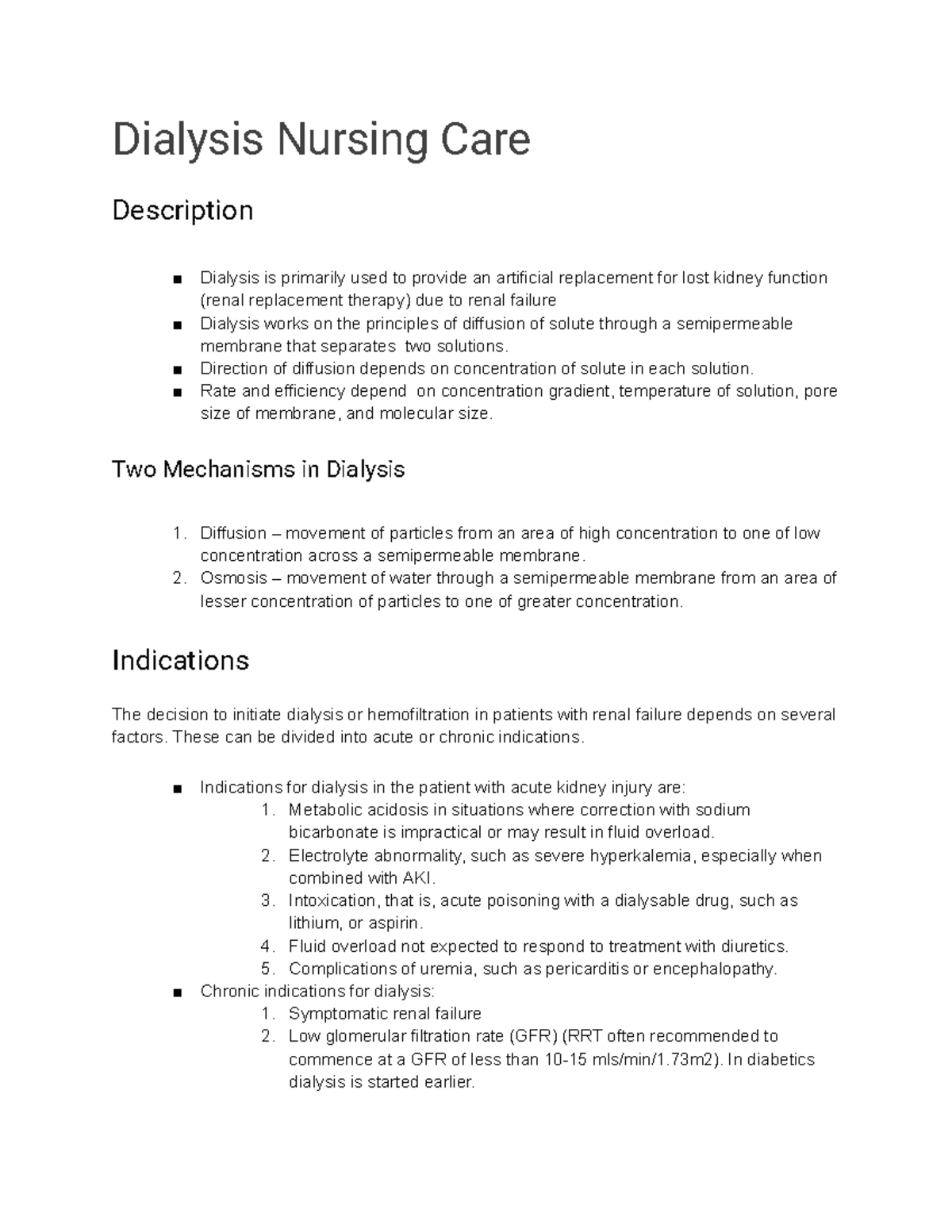 Dialysis Nursing Care - carmines - Dialysis Nursing Care Description ...