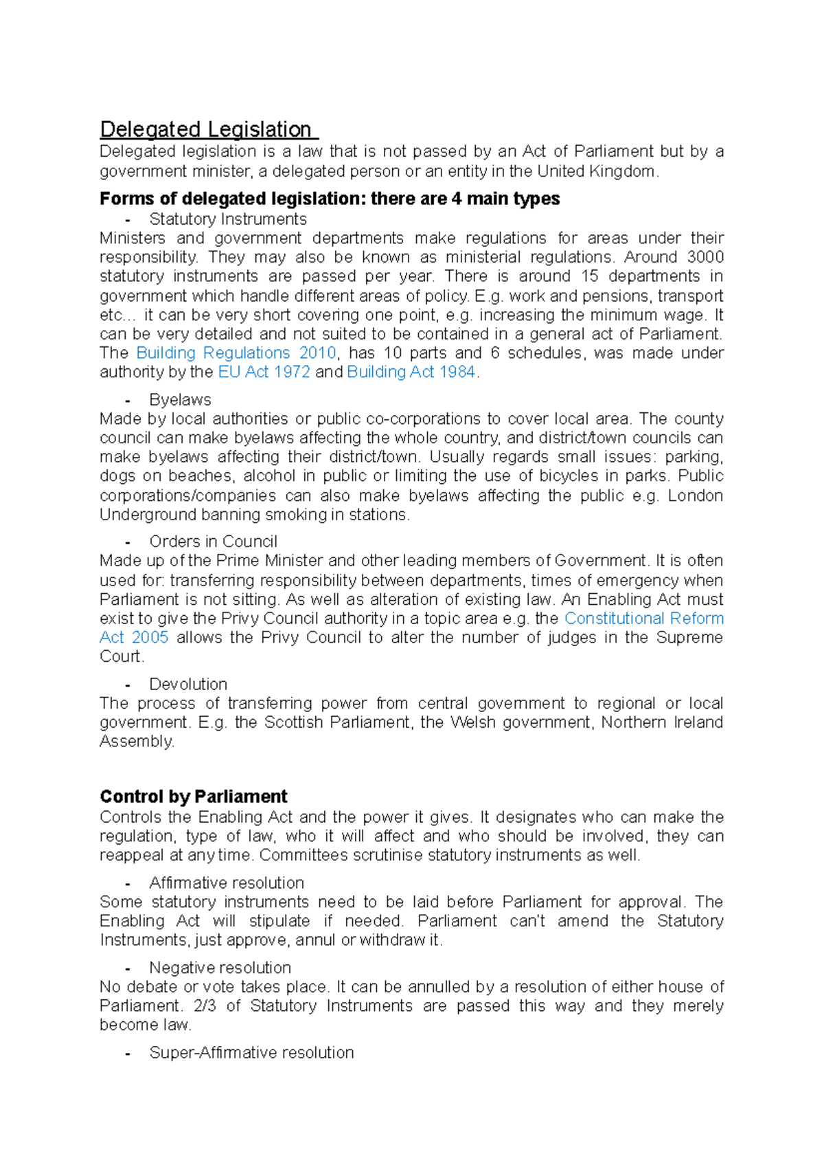 Law book 2 - class notes - achieved an A overall. - Delegated ...