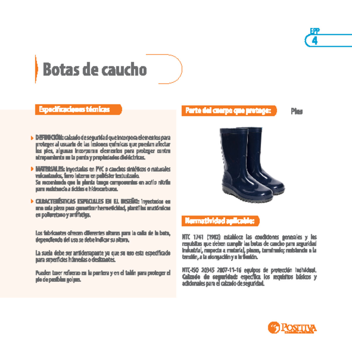 04 Botas-de-caucho - Ficha tecnica - Normatividad SST - Studocu