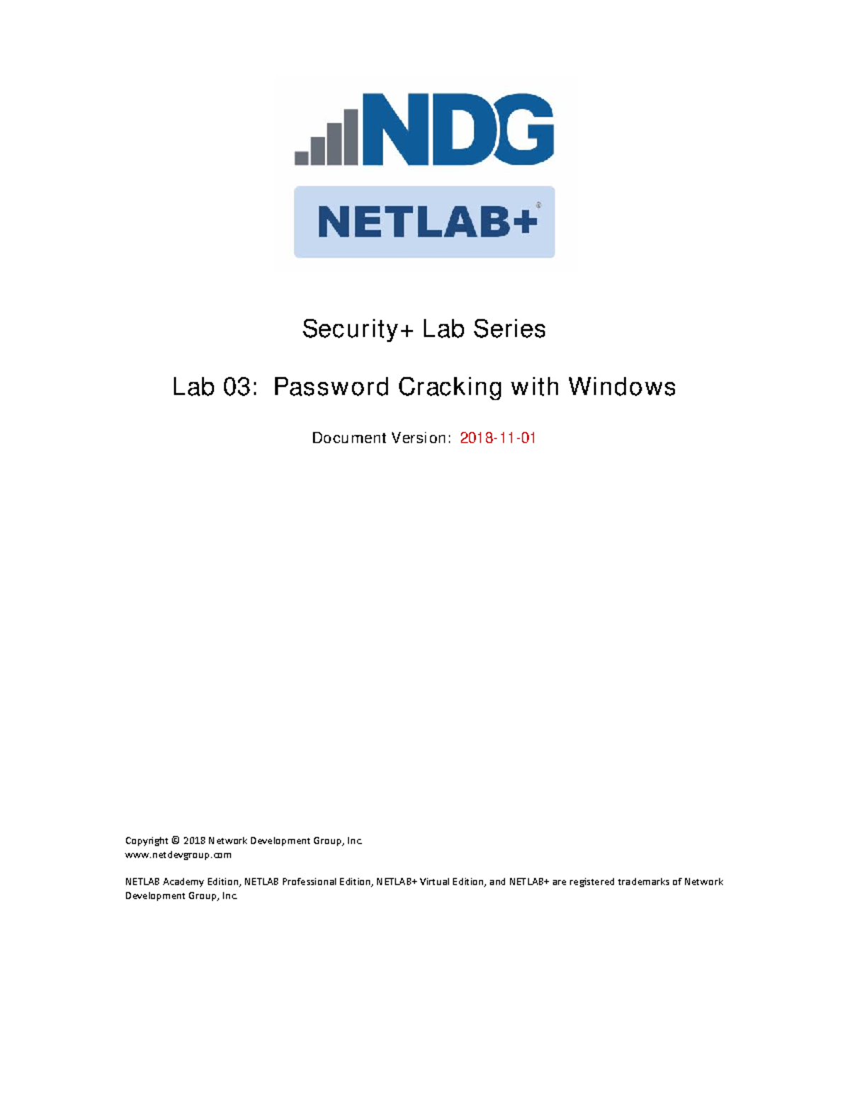 Password Cracking with Windows Lab #03 - Security+ Lab Series Lab 03: Password Cracking with ...