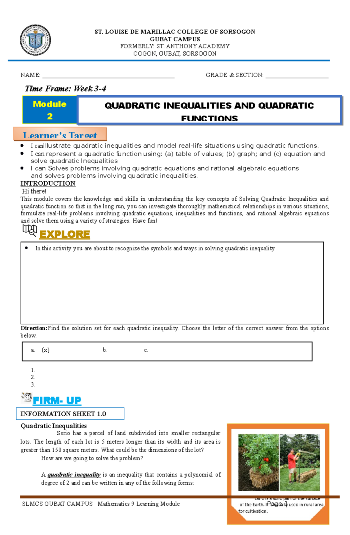 Q1 9 math 9 week 3 4 OK - Modules in Mathematics 9 - ST. LOUISE DE ...