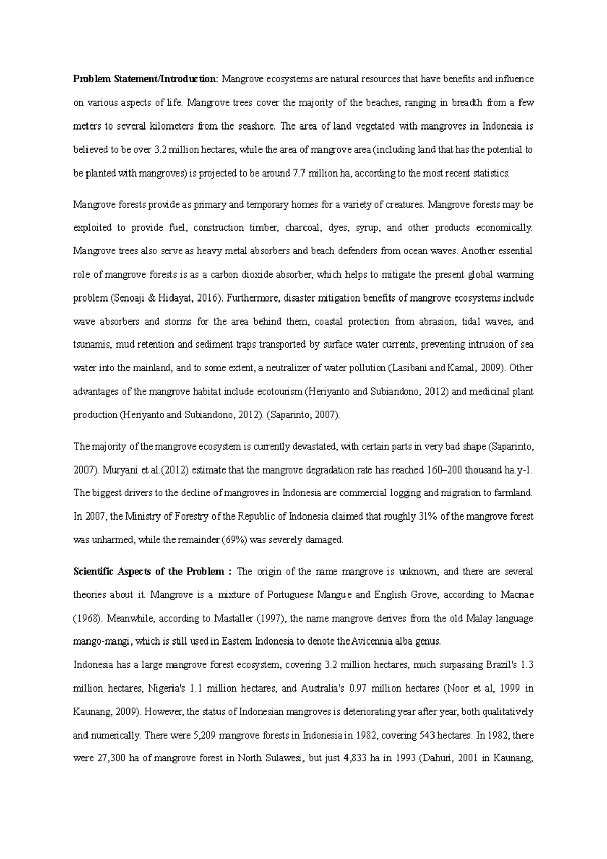 Literature Review final example 2 - Problem Statement/Introduction ...