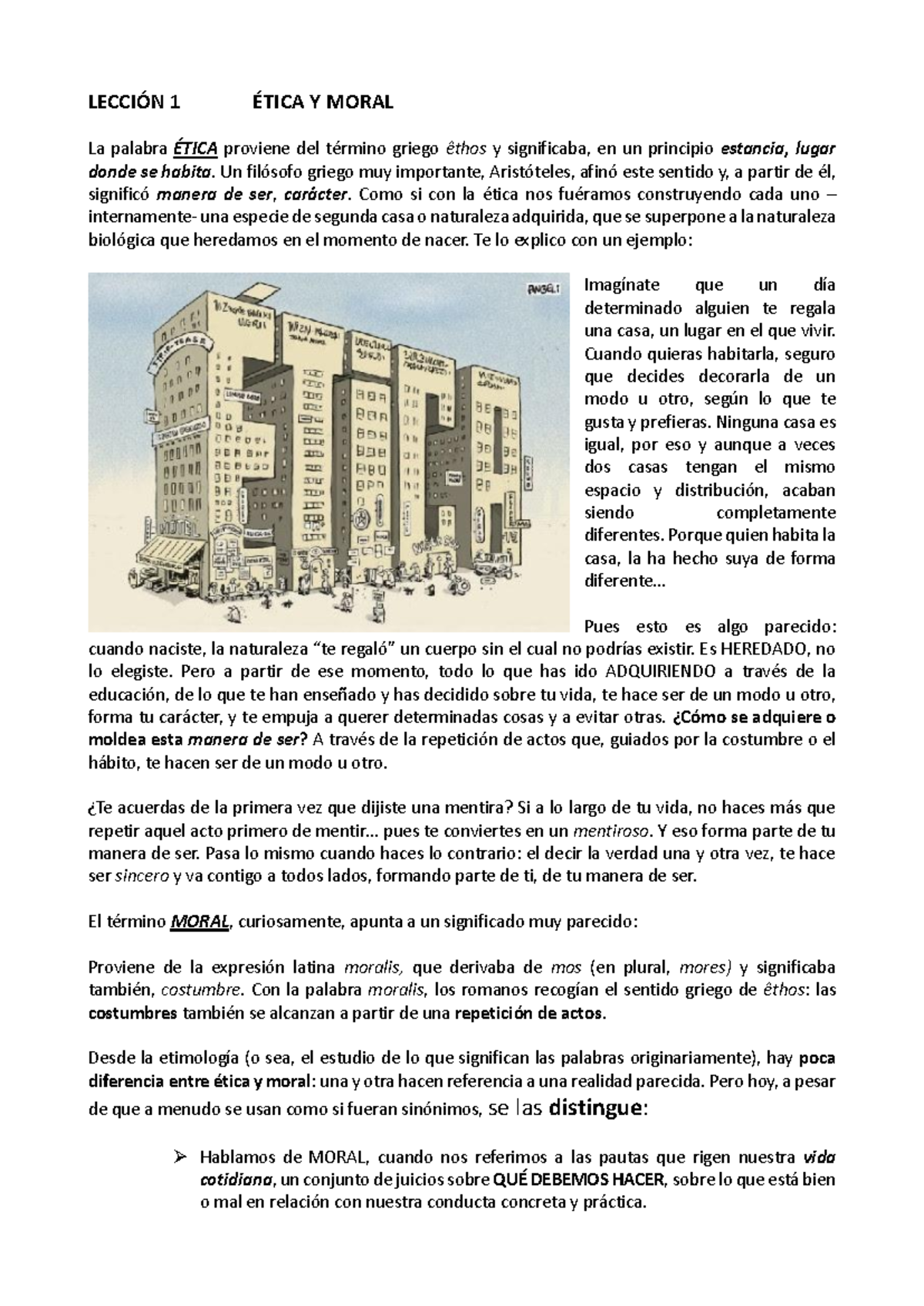 Leccion 1 Etica merged - LECCIÓN 1 ÉTICA Y MORAL La palabra ÉTICA ...